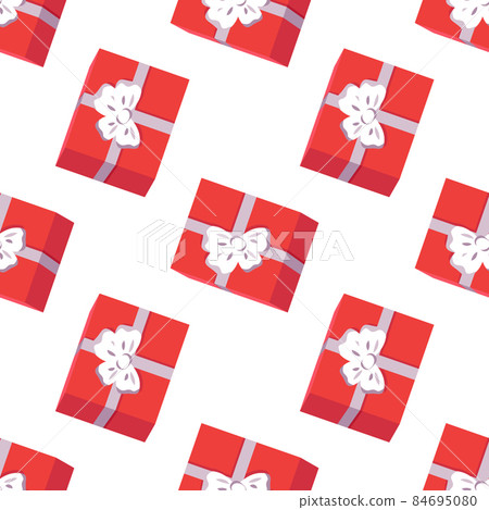 Seamless pattern with red boxes of gifts for... - Stock Illustration ...