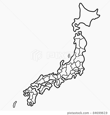 doodle freehand drawing of japan map. - Stock Illustration [84699619 ...