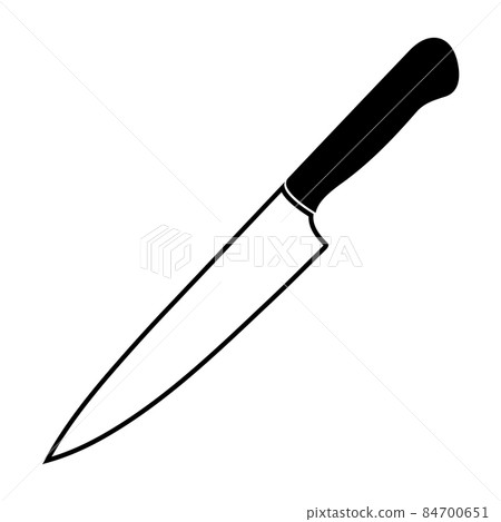 Knife Outline vector illustration isolated on... - Stock Illustration ...