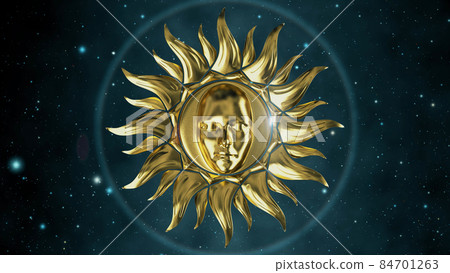 The golden sun. 3D render - Stock Illustration [84701263] - PIXTA