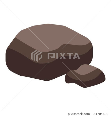 Decorative garden stone icon, isometric style - Stock Illustration ...