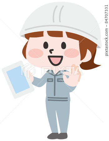 Workers with tablets - Stock Illustration [84707331] - PIXTA