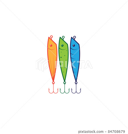 abstract colorful fishing bait logo symbol icon... - Stock Illustration ...