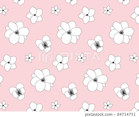 Line art flower pattern illustration background... - Stock Illustration ...