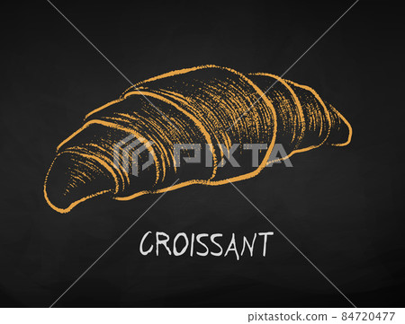 Chalk drawn vector illustration of Croissant - Stock Illustration ...