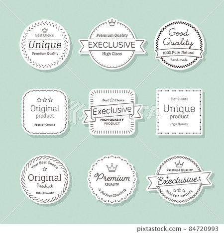 A set of simple labels with rims. A modern and... - Stock Illustration ...