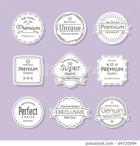 A set of simple labels with rims. A modern and... - Stock Illustration ...