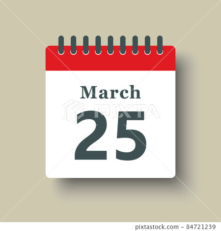Icon day date 25 March, template calendar page - Stock Illustration ...