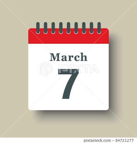 Icon day date 7 March, template calendar page - Stock Illustration ...