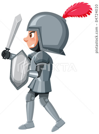 Knight cartoon character on white background - Stock Illustration ...