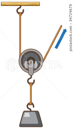 Science experiment on force and motion with pulley - Stock Illustration ...