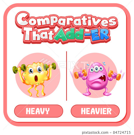 Comparative adjectives for word heavy - Stock Illustration [84724715 ...