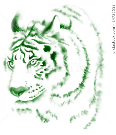 Double-tone tiger illustration like ink... - Stock Illustration ...