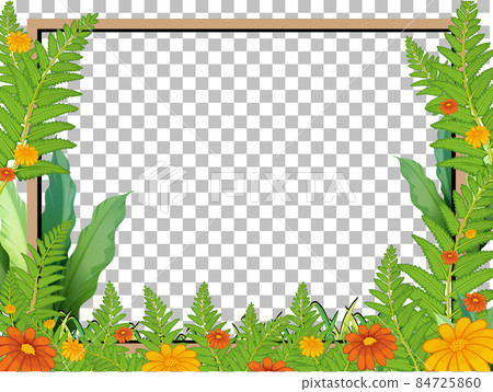 Nature plants frame transparent background - Stock Illustration ...