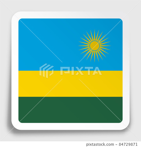 RWANDA flag icon on paper square sticker with... - Stock Illustration ...