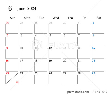 June 2024, Japanese calendar - Stock Illustration [84731857] - PIXTA
