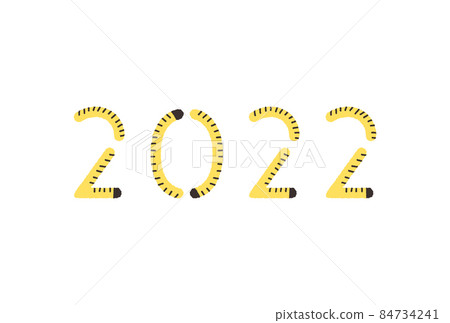 2022 with tiger / cat pattern ――Cute hand-drawn... - Stock Illustration ...