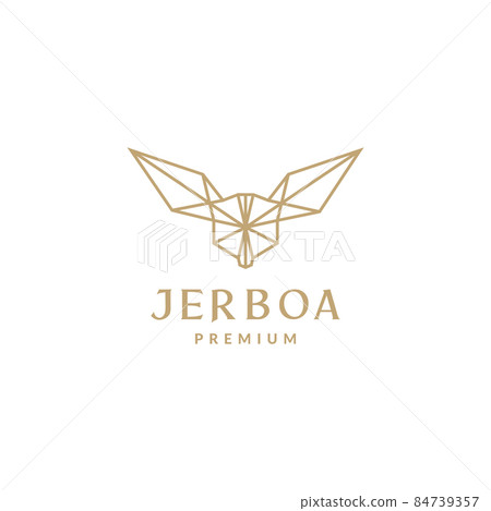line head mouse jerboa logo symbol icon vector... - Stock Illustration ...