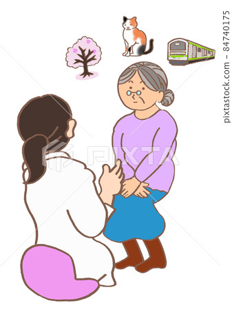 Dementia test: Female who repeats with... - Stock Illustration ...