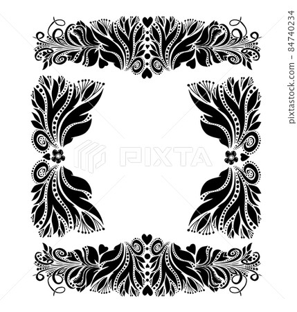 A set of abstract decorative black elements.... - Stock Illustration ...