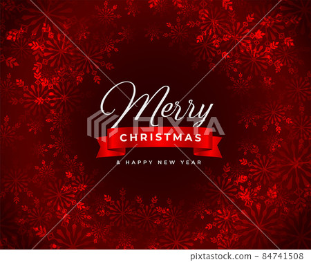 lovely merry christmas snowflakes greeting design-插圖素材 [84741508] - PIXTA圖庫