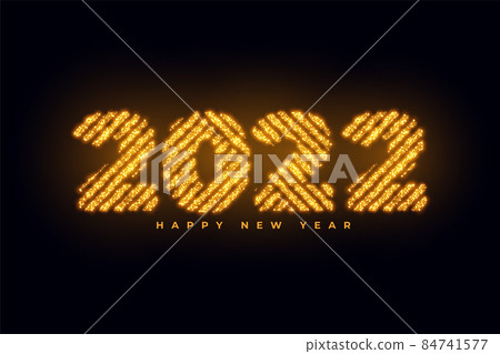 golden sparkle 2022 number text effect new year... - Stock Illustration ...