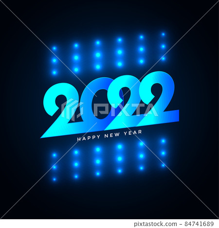 blue 2022 light effect new year flyer background - Stock Illustration ...