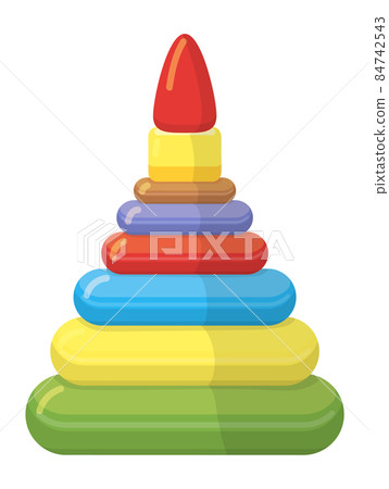 Pyramide toy icon. Colorful children game symbol - Stock Illustration ...