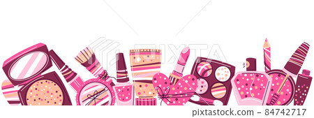 Background with cosmetics for skincare and... - Stock Illustration ...