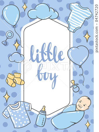 Happy Birthday decorative frame. Holiday baby... - Stock Illustration ...