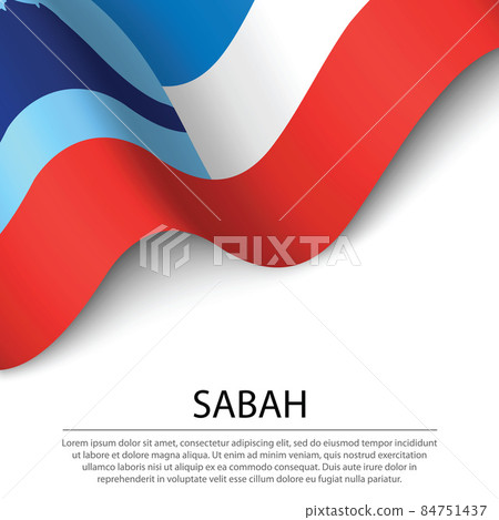 Waving flag of Sabah is a state of Malaysia on... - Stock Illustration ...