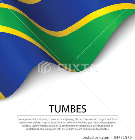 Waving flag of Tumbes is a region of Peru on... - Stock Illustration ...