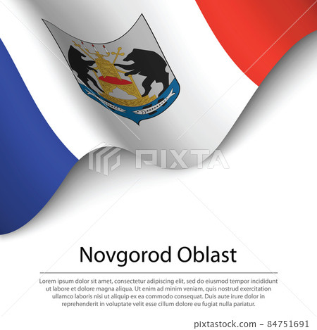 Waving flag of Novgorod Oblast is a region of... - Stock Illustration ...