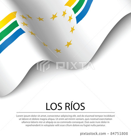 Waving flag of Los Rios is a region of Chile on... - Stock Illustration ...