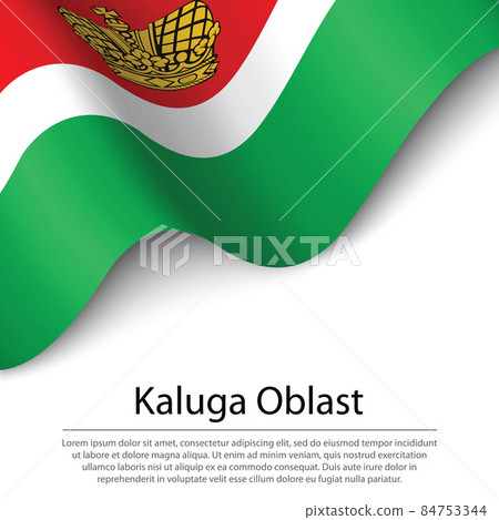 Waving flag of Kaluga Oblast is a region of... - Stock Illustration ...