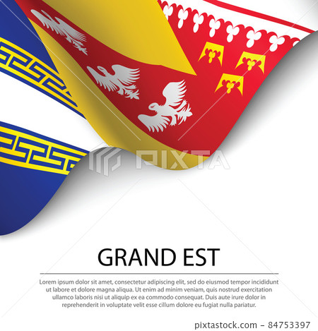 Waving flag of Grand Est is a region of France...-插圖素材 [84753397] - PIXTA圖庫