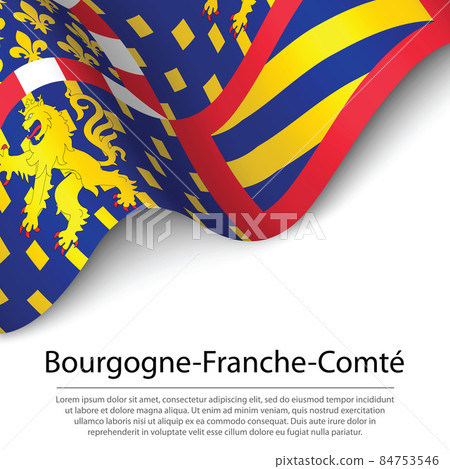 Waving flag of Bourgogne-Franche-Comte is a... - Stock Illustration ...