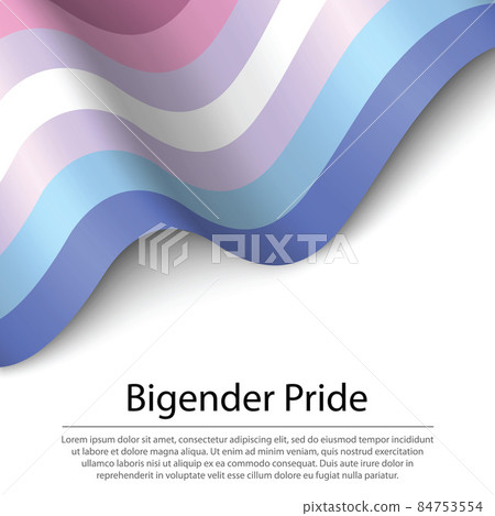 Waving flag of Bigender pride on white... - Stock Illustration ...