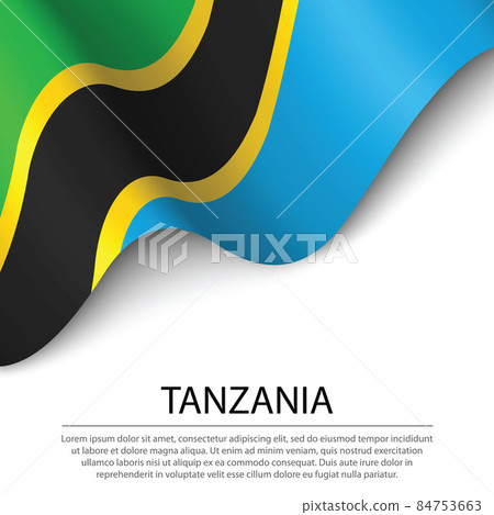 Waving flag of Tanzania on white background.... - Stock Illustration ...