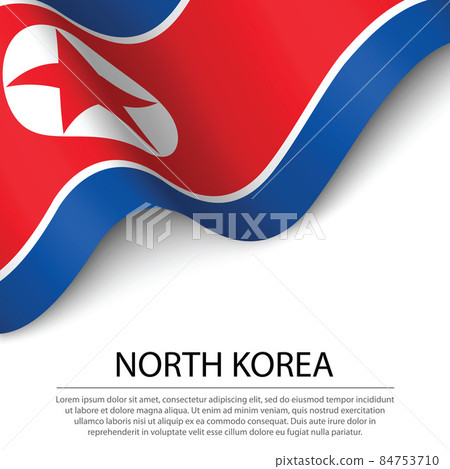 Waving flag of North Korea on white background.... - Stock Illustration ...