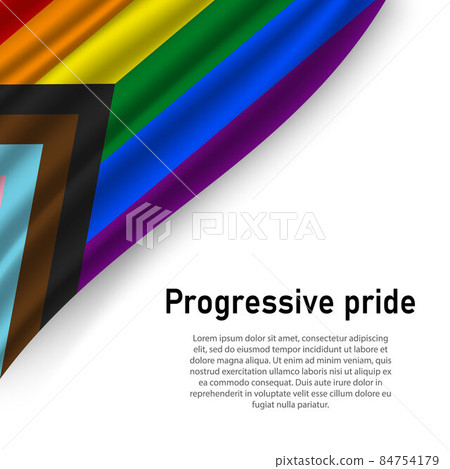Brush stroke flag of Progressive pride on white... - Stock Illustration ...