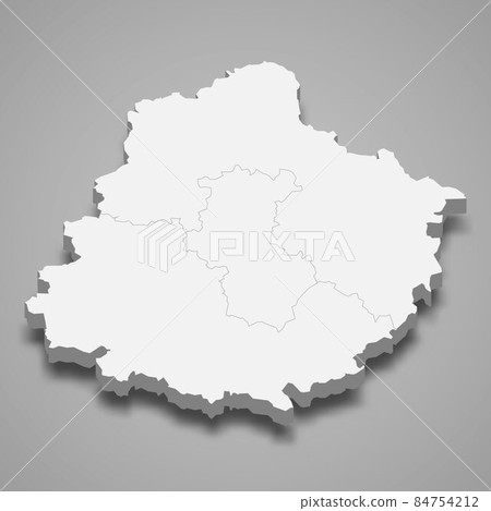 3d isometric map of Sarthe is a department in... - Stock Illustration ...