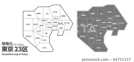 Tokyo simple map - Stock Illustration [84755337] - PIXTA