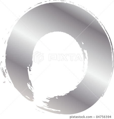 Hand-painted circle drawn with a brush, silver - Stock Illustration ...
