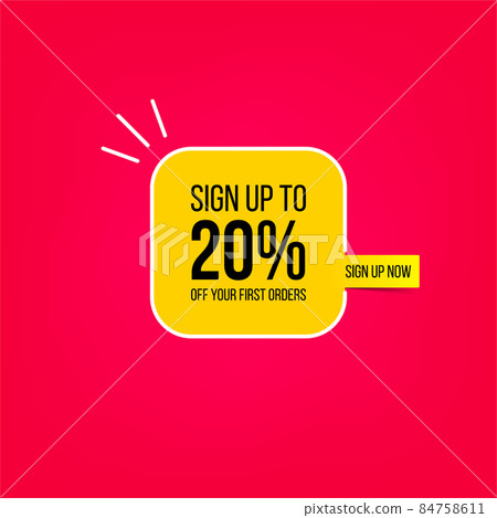 Sign up to 20% off your first order. Modern... - Stock Illustration ...
