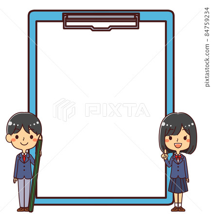 Clipboard Male student Female student... - Stock Illustration [84759234 ...
