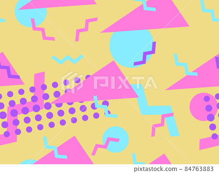 Geometric seamless pattern in 80s memphis... - Stock Illustration ...