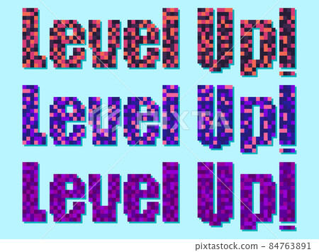 Level up! pixel art. Achievement in the game,... - Stock Illustration ...