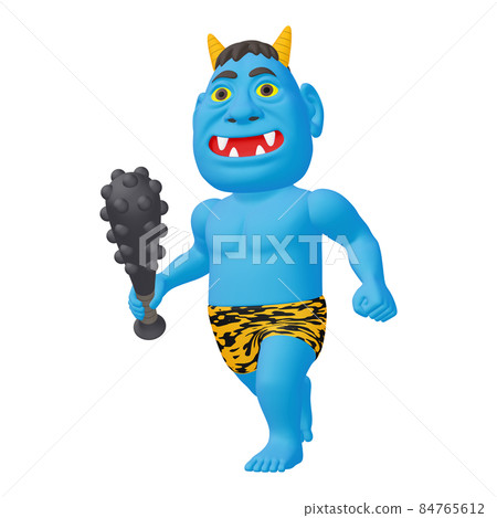 節分插圖素材惡魔人物(2_2)藍色-插圖素材 [84765612] - PIXTA圖庫