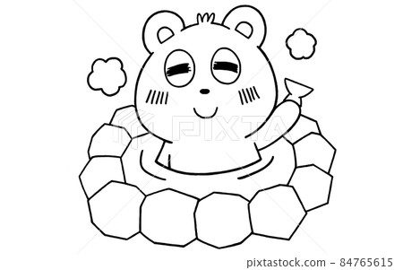 Bear entering the hot spring - Stock Illustration [84765615] - PIXTA